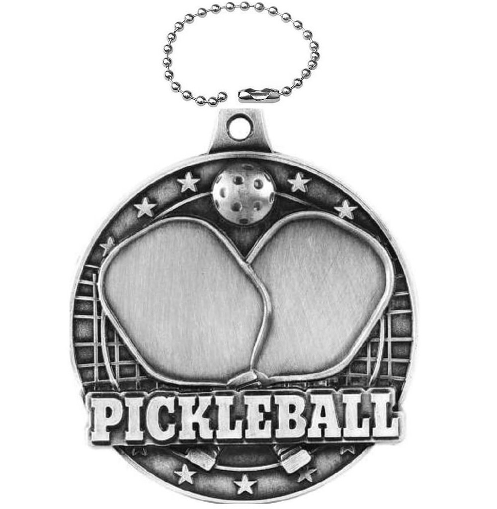 Pickleball Bag Tag Silver - Pickleball Fire